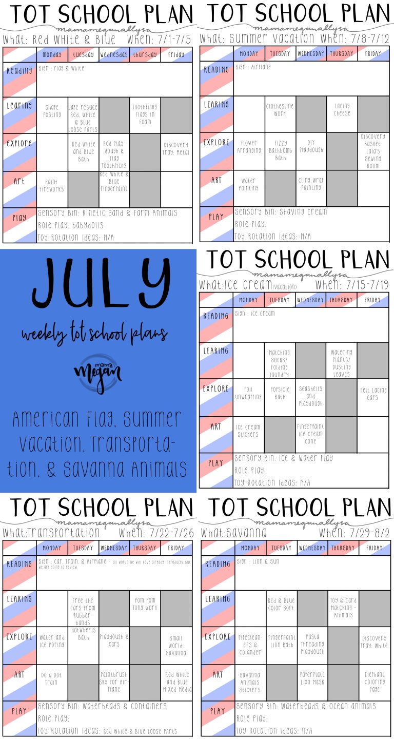 July Tot School - Summer Fun and Learning - MamaMeganAllysa
