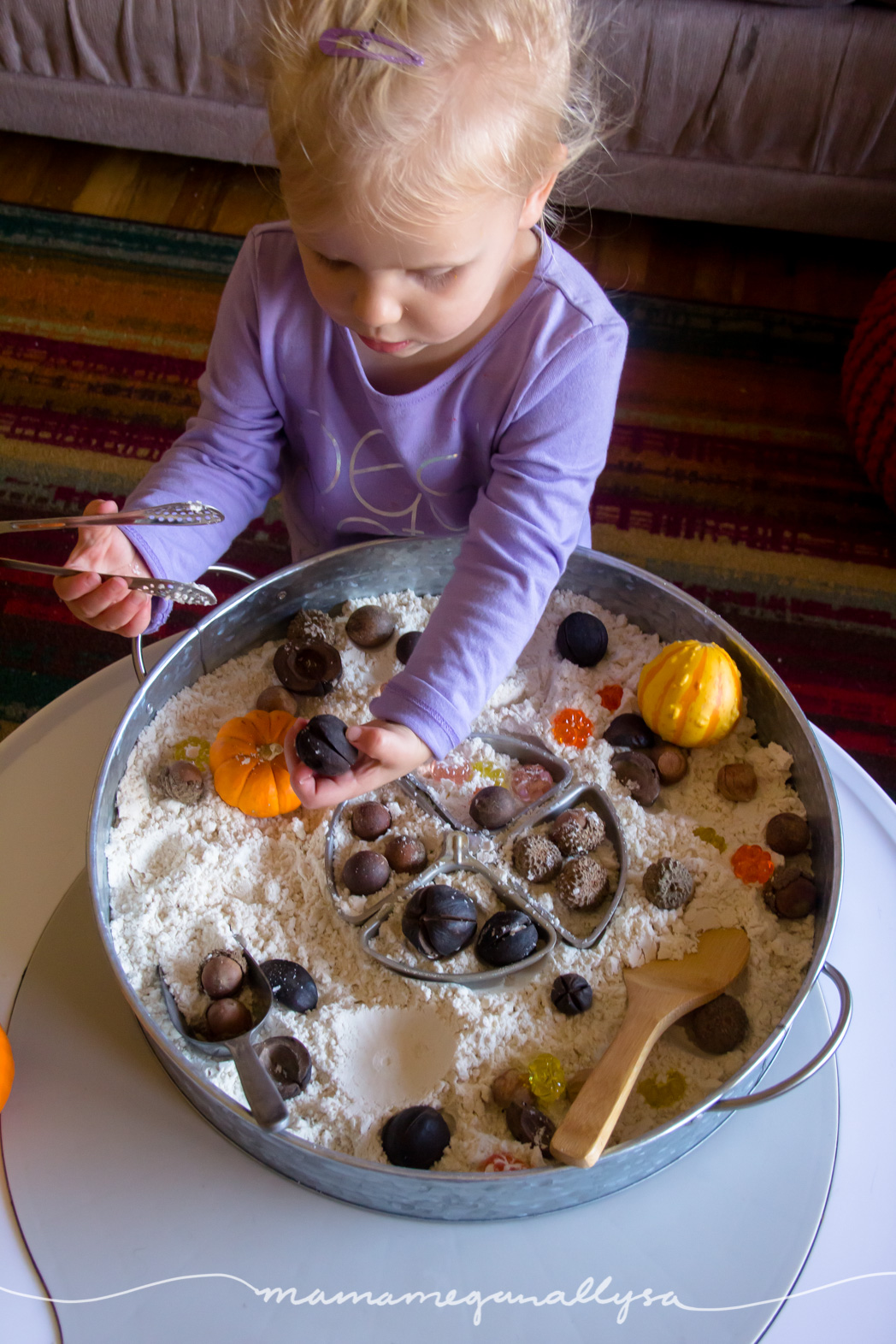 Fall Loose Parts Sensory Bin - MamaMeganAllysa