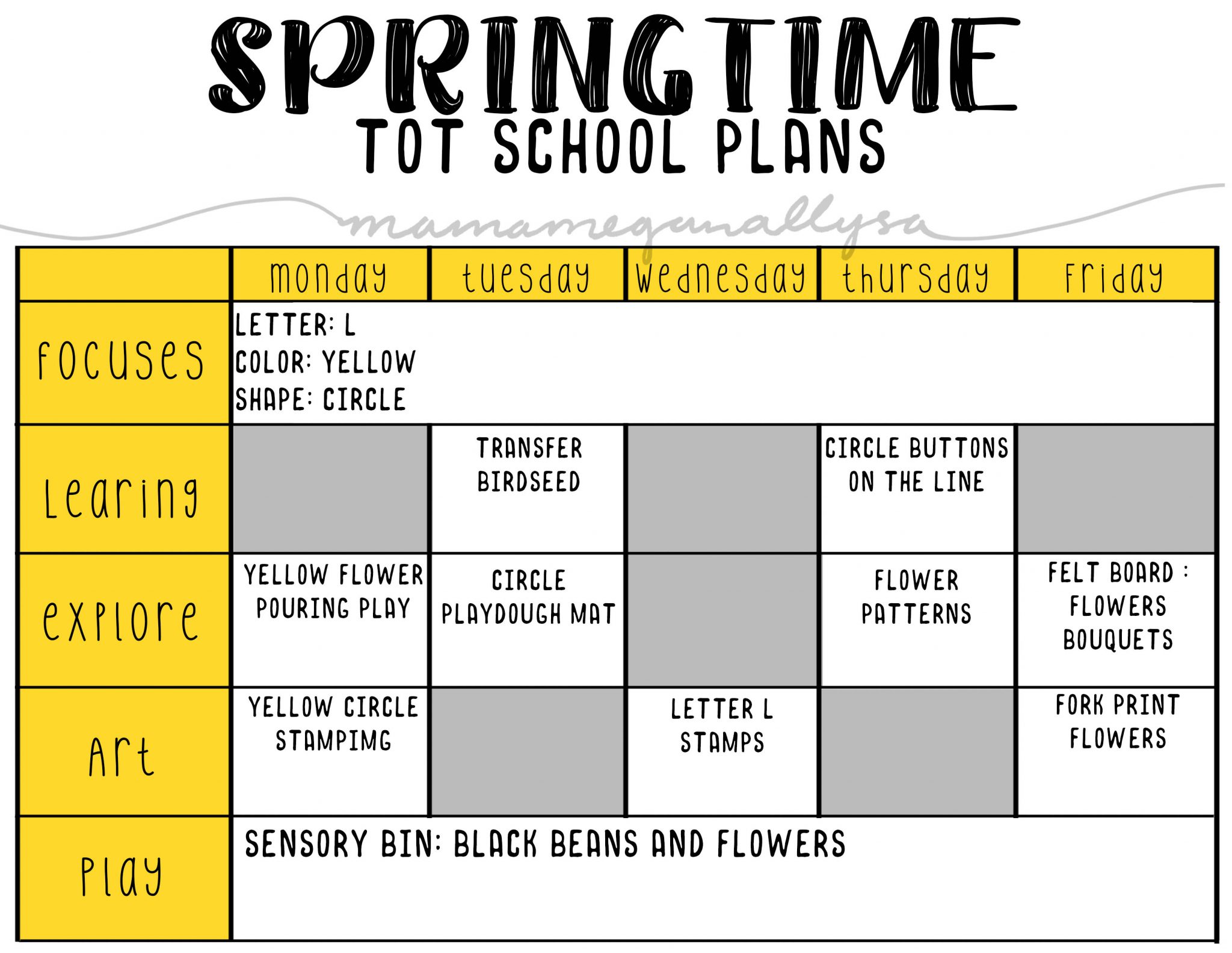 April Tot School Plans for Springtime Fun! - MamaMeganAllysa