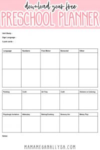 My Simple Homeschool Preschool Lesson Plan Template - MamaMeganAllysa